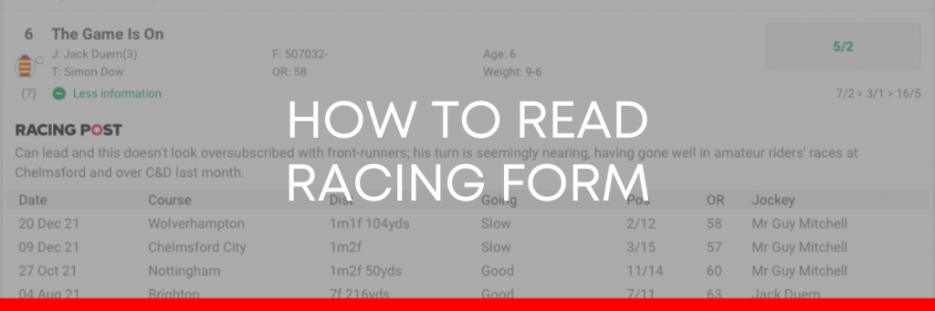 How to Read Race Cards - A Simple Guide On What They Mean